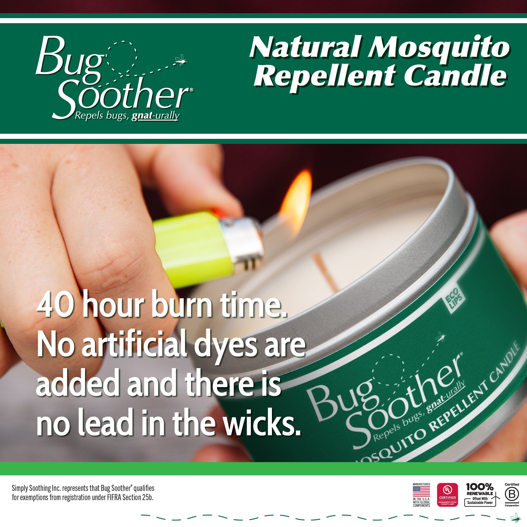 Bug Soother Bug Repellent Candle + 8 oz. and 1 oz. Spray Bottle Pack ...